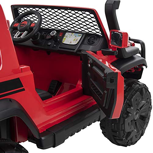 Huffy Kids Electric 24V Two Seater Ride On Crawler Truck, Red