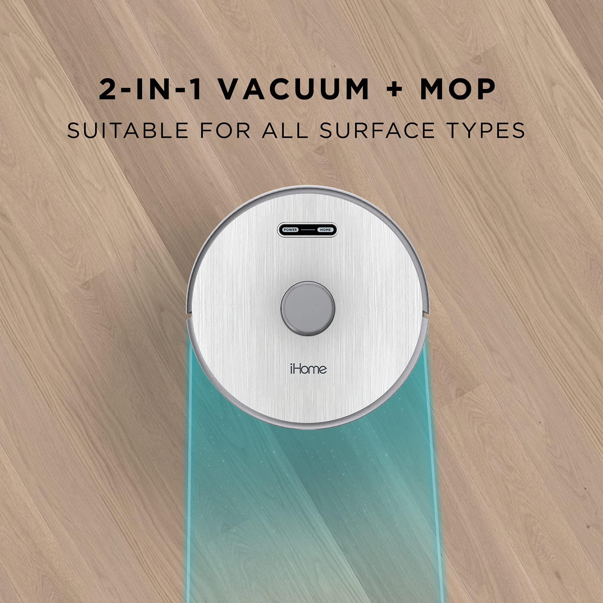 iHome AutoVac Halo,Robot Vacuum and Mop Combo, Robotic Vacuum Cleaner, Automatic Self Emptying Dirt Disposal Base, Wi-Fi Connected Smart Mapping, Lidar Visual Navigation Technology, App Control