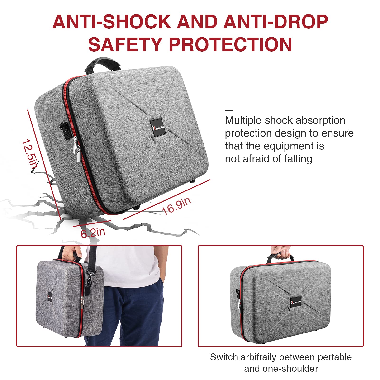KANG YU Double-Layer Design Protective for ps5 Carrying Case,Hard Shell Have Cushion Padding Travel Storage Bag for Playstation 5 Digital Edition/Disc game Consoles,Waterproof and Shockproof.