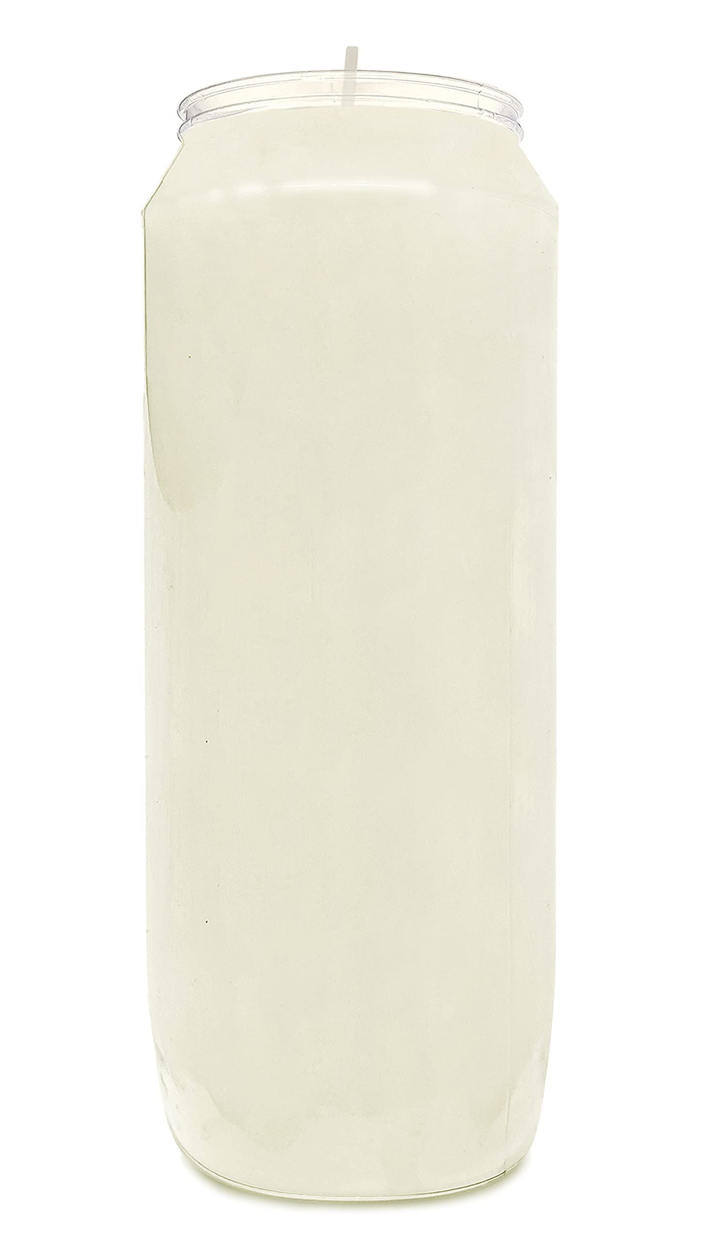 Hyoola 9 Day White Prayer Candles, 1 Pack - 7" Tall Pillar Candles for Religious, Memorial, Party Decor, Vigil and Emergency Use - Vegetable Oil Wax in Plastic Jar Container, unscented