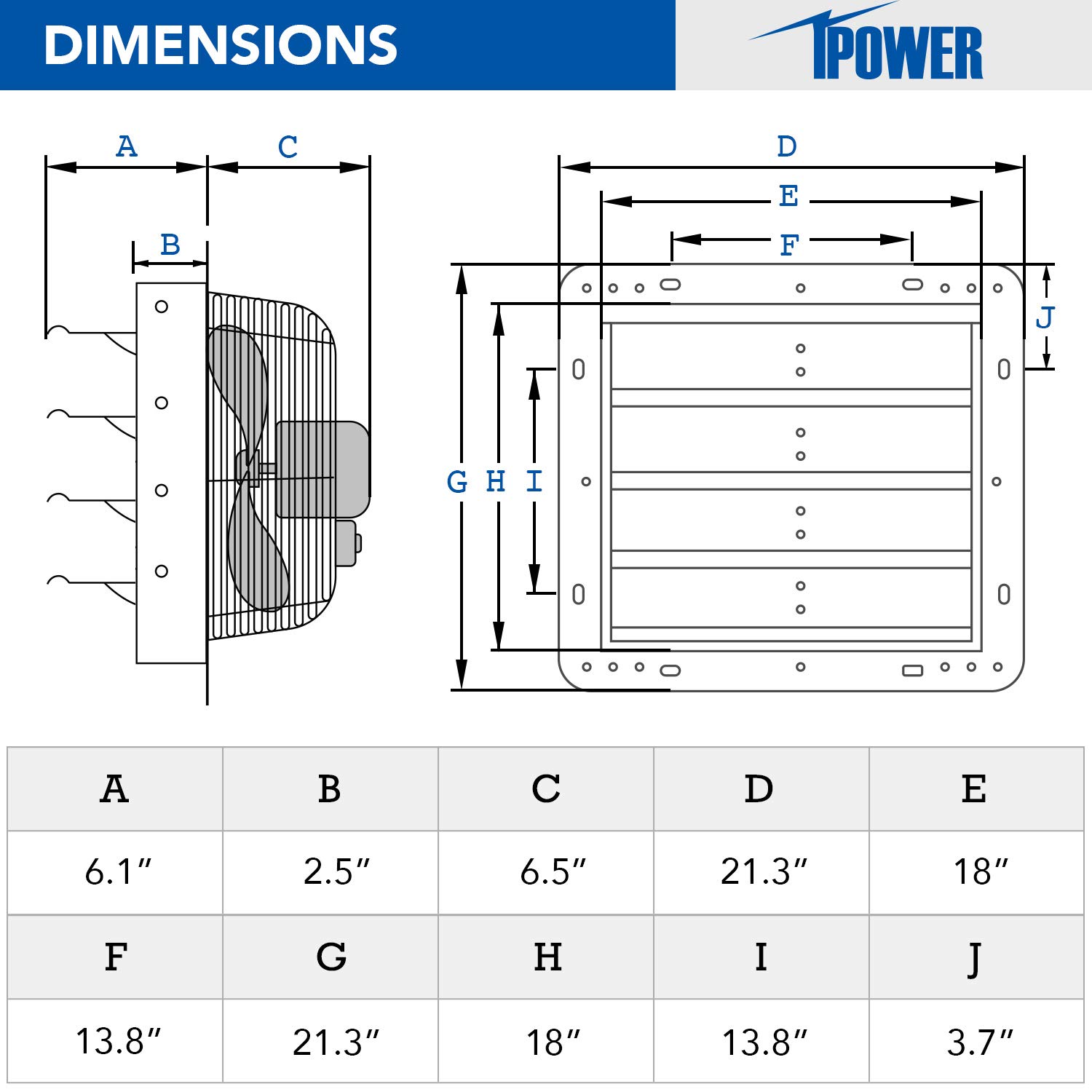 iPower 18 Inch Shutter Exhaust Fan Aluminum,High Speed 1450 RPM, 2600 CFM, 1-Pack, 21.3"D x 21.3"W x 9"H, Silver