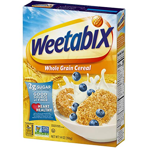Weetabix Whole Grain Cereal Biscuits, Non-GMO Project Verified, Heart Healthy, Kosher, Vegan, 14 Oz Box