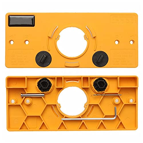 Hinge Drilling Jig 15mm-35mm Hole Opener Positioning Dowel Jig Kit Wood Cutter Jig Guide Sleeve Locator Tool Hinge Hole Opener 15-35mm Doweling Jig Kit Joinery Boring Hole Drill Guide
