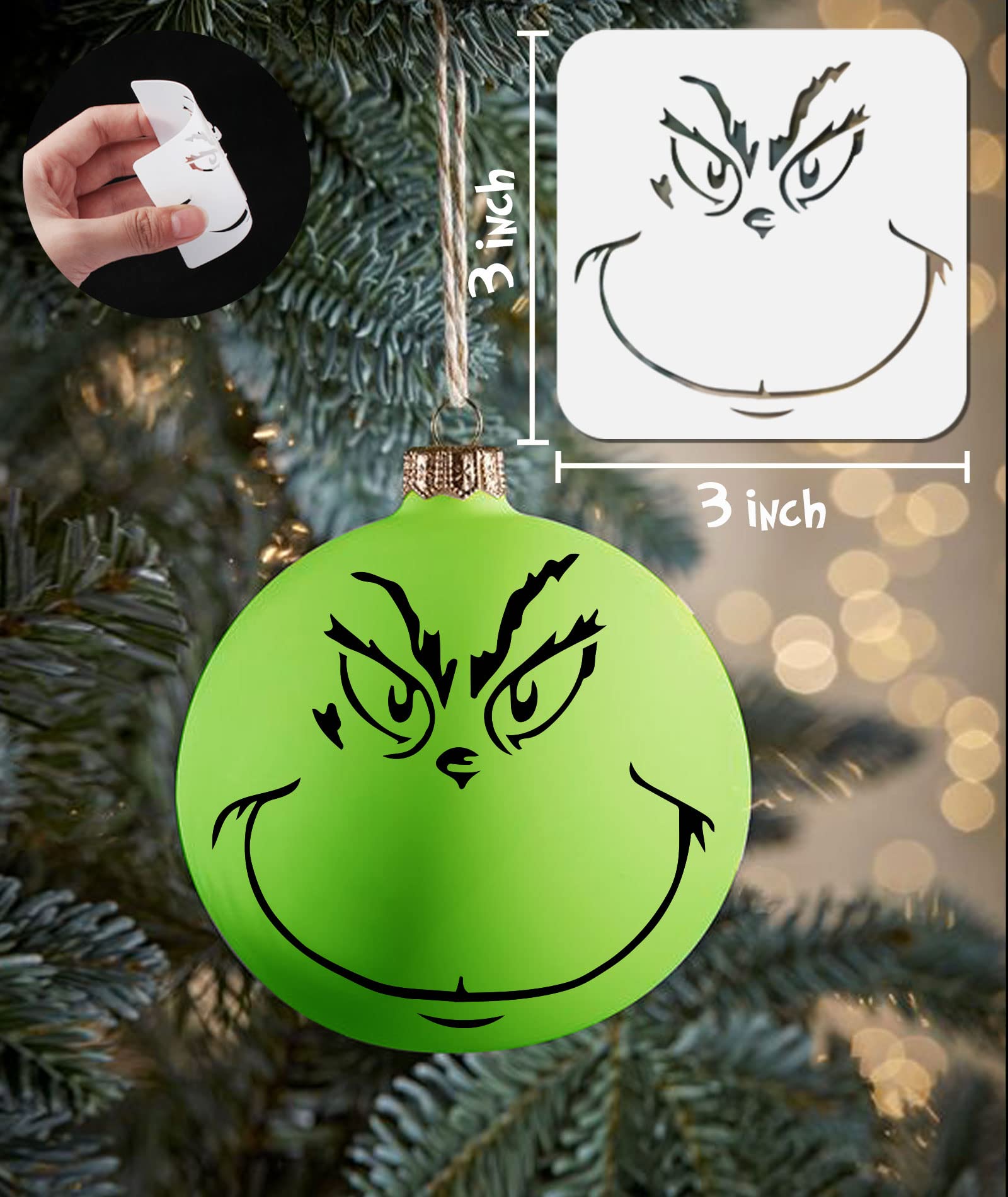 GYGOT 24PCS Small Christmas Stencils for Painting,3x3Inch Reusable Christmas Stencils for Making Christmas Ornaments/Wood Slice/Holiday Cards