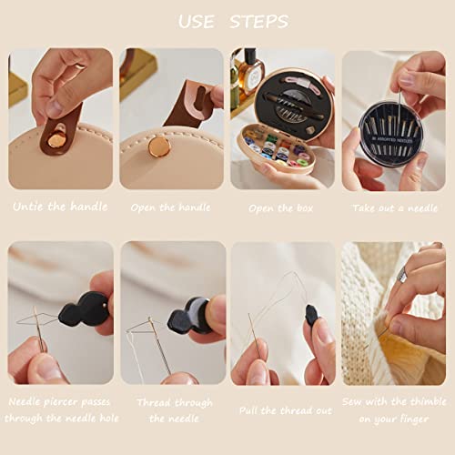 ZUNON Sewing Kit, Travel Mini Sewing Kits for Adults Suppliers Repair Project Kit Needle Family Sewing Thread Accessories Traveler Beginner Emergency Kids DIY Organizer Plastic(Green Sewing kit)