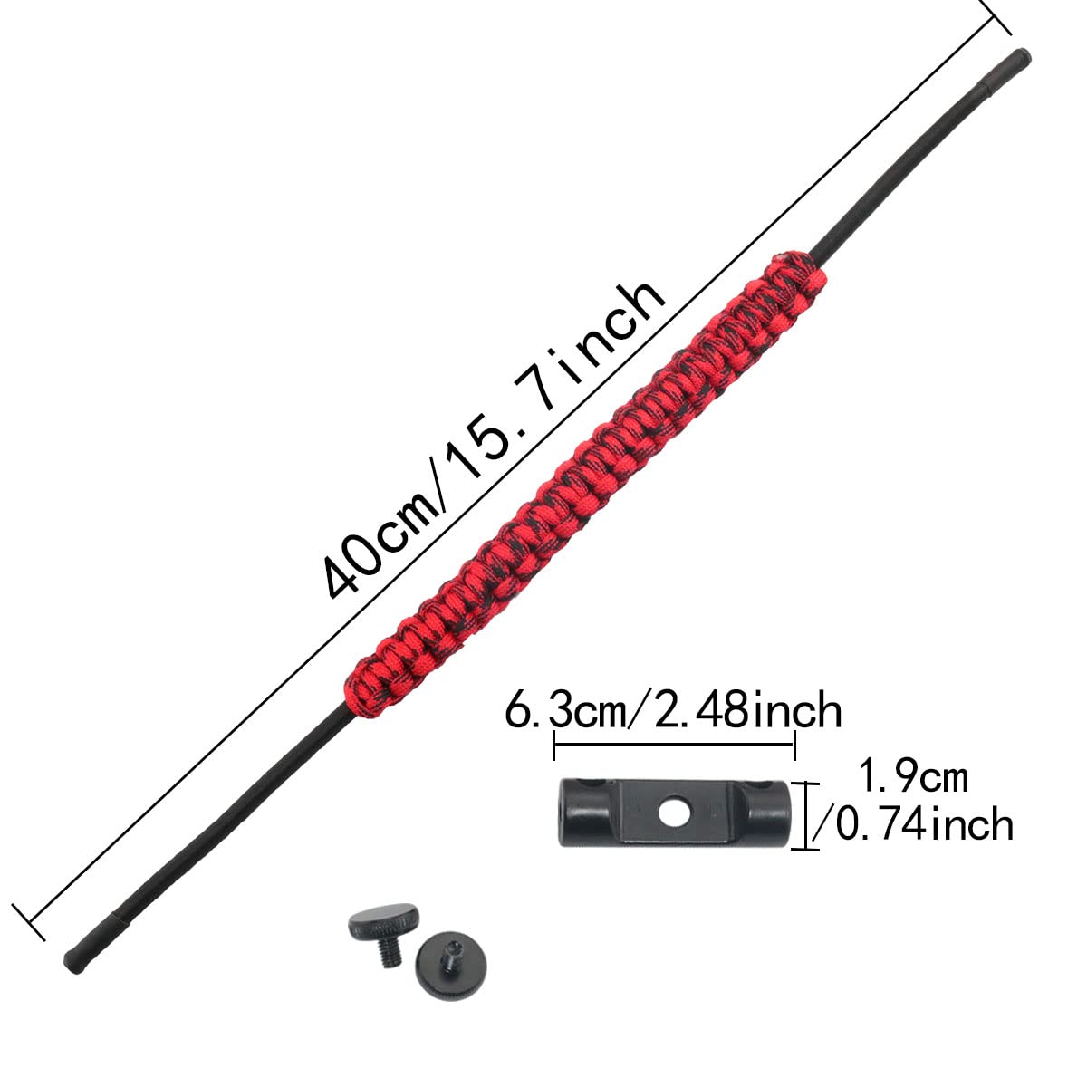 ITROLLE Bow Wrist Sling Red and Black Archery Compound Bow Wrist Sling Braided Cord Adjustable Hunting Strap