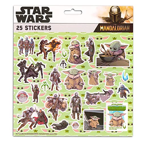Star Wars Backpack for Boys 8-12 - Bundle with 16โ Mandalorian Backpack, Baby Yoda Lunch Box, Stickers | Star Wars School Backpack for Boys