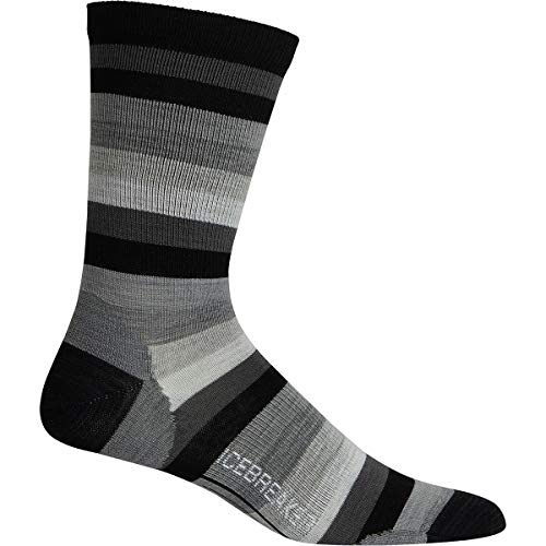 Icebreaker Lifestyle Ultralight Crew Sock - Men's Black/Monsoon/Blizzard, S