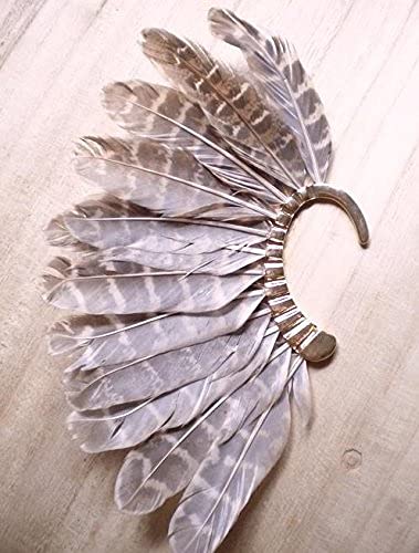 idealway 1Pc(Left Ear) Unisex Big Feather Ear Cuff Non Piercing Earring Cuffs & Wraps