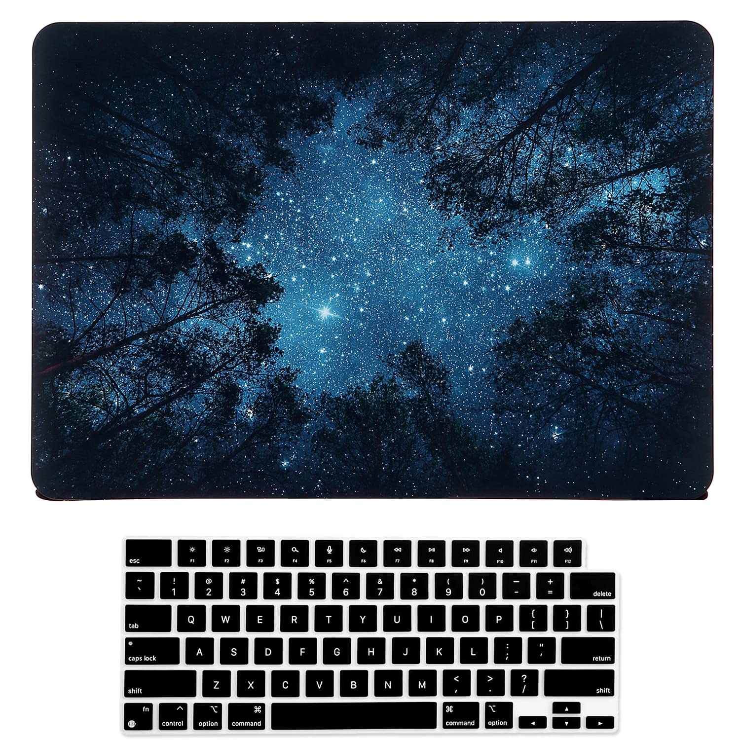 iDonzon Case for MacBook Air 13.6 inch M2 A2681 2022 2023 Release, 3D Effect Matte Black See Through Hard Cover Compatible Mac Air 13 with Liquid Retina Display Touch ID, Floral Pattern