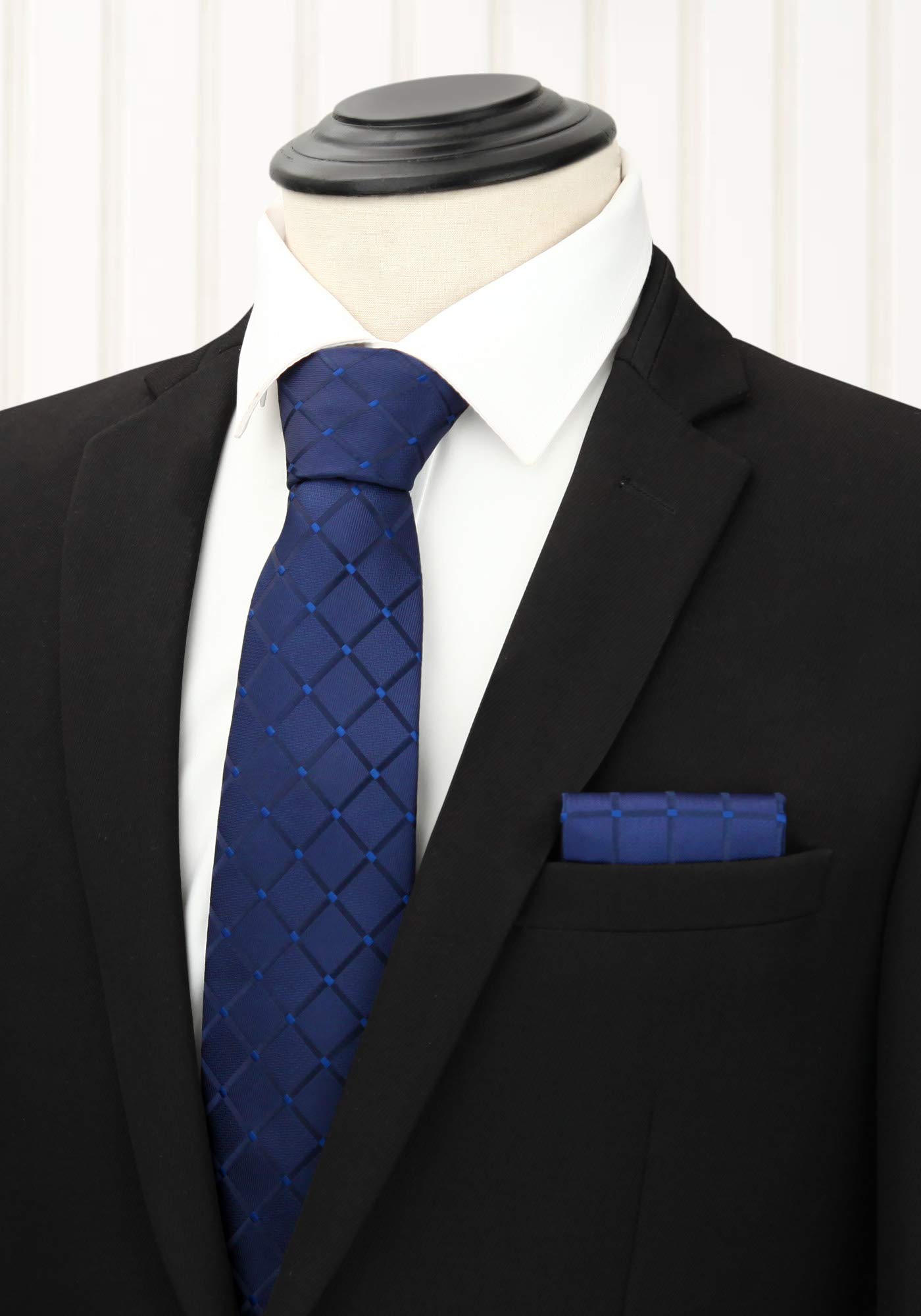 HISDERN Lot 3 PCS Classic Men's Tie Set Necktie & Pocket Square Elegant Neck Ties Collection,T3-10,One Size