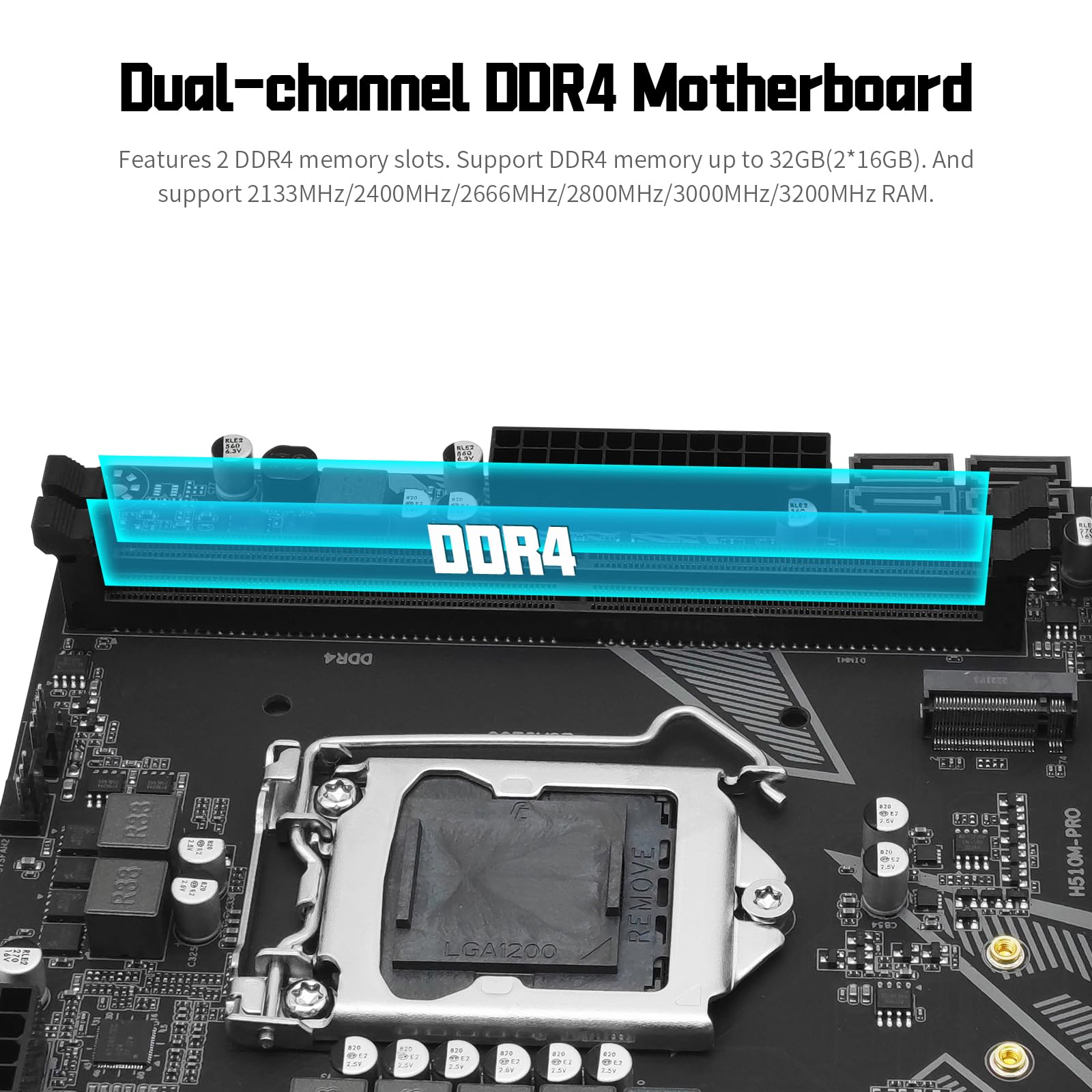 SHANGZHAOYUAN H510M PRO Motherboard LGA 1200 Socket Support 10th and 11th Gen Series Processors (Micro ATX, Dual-Channel DDR4, SATA 6Gbps/s, USB 3.0, NVME M.2, PCIe 3.0, Gigabit LAN)