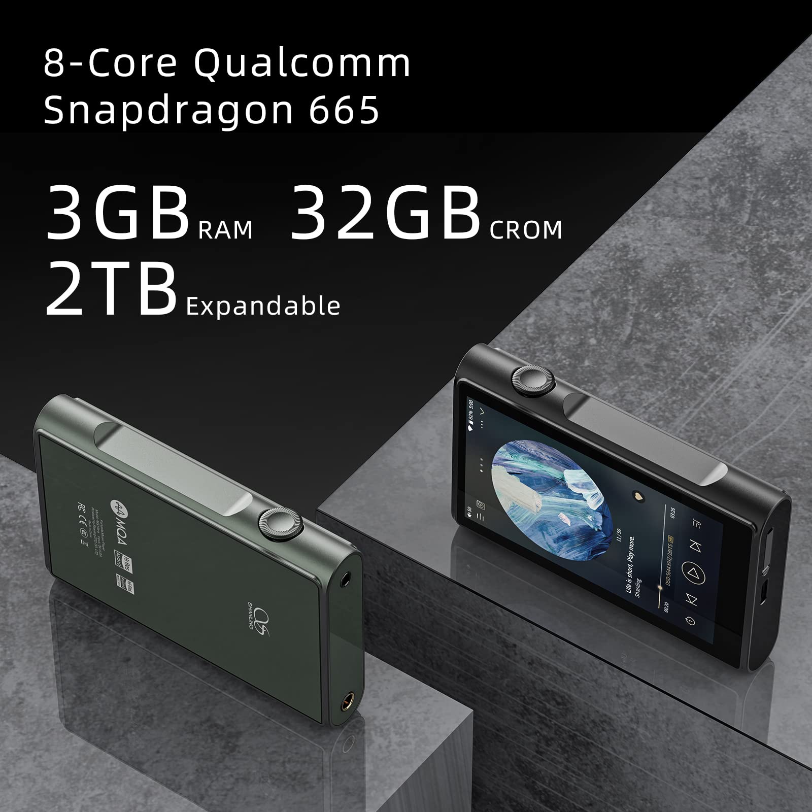 SHANLING M3 Ultra MP3/MP4 Player,Portable Hi-Res Bluetooth Audio Player,4.2inch LCD Touch Screen|MQA 16X|2.4G/5G|3500mAh| 3+32GB+2TB Scalable|Android 10|Dual ES9219C DAC/AMP|3.5mm&4.4mm Output (Green)