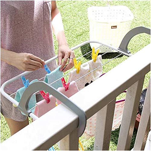 ZyHMW Clothes Airer Portable Folding Drying Rack Outdoor Bathroom Clothes Hanger Balcony Laundry Dryer Airer Shoe Towel Pole Drying Wall Holder,Folding Airer (Color : Dark Gray) (Color : Dark Gray)