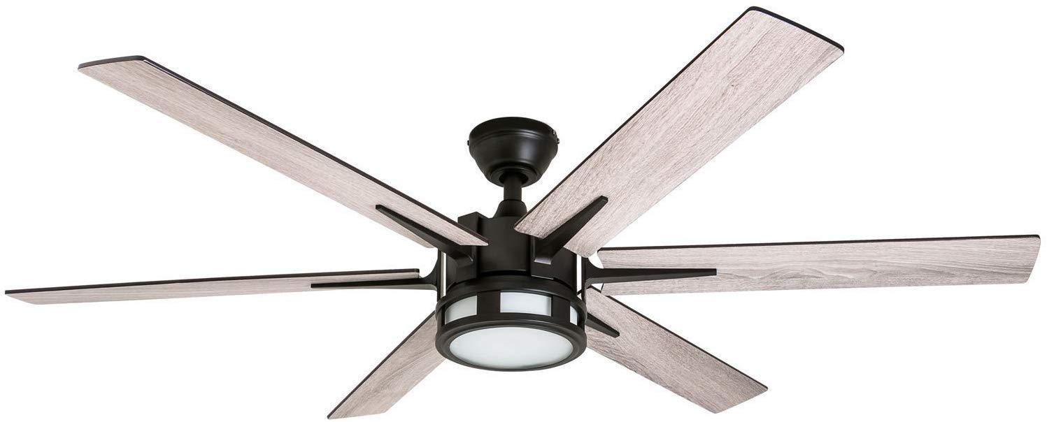 Honeywell Ceiling Fans Kaliza, 56 Inch Indoor Modern LED Ceiling Fan with Light and Remote Control, Dual Mounting Options, 6 Blades with Dual Finish, Reversible Motor - 51036-01 - (Bronze)