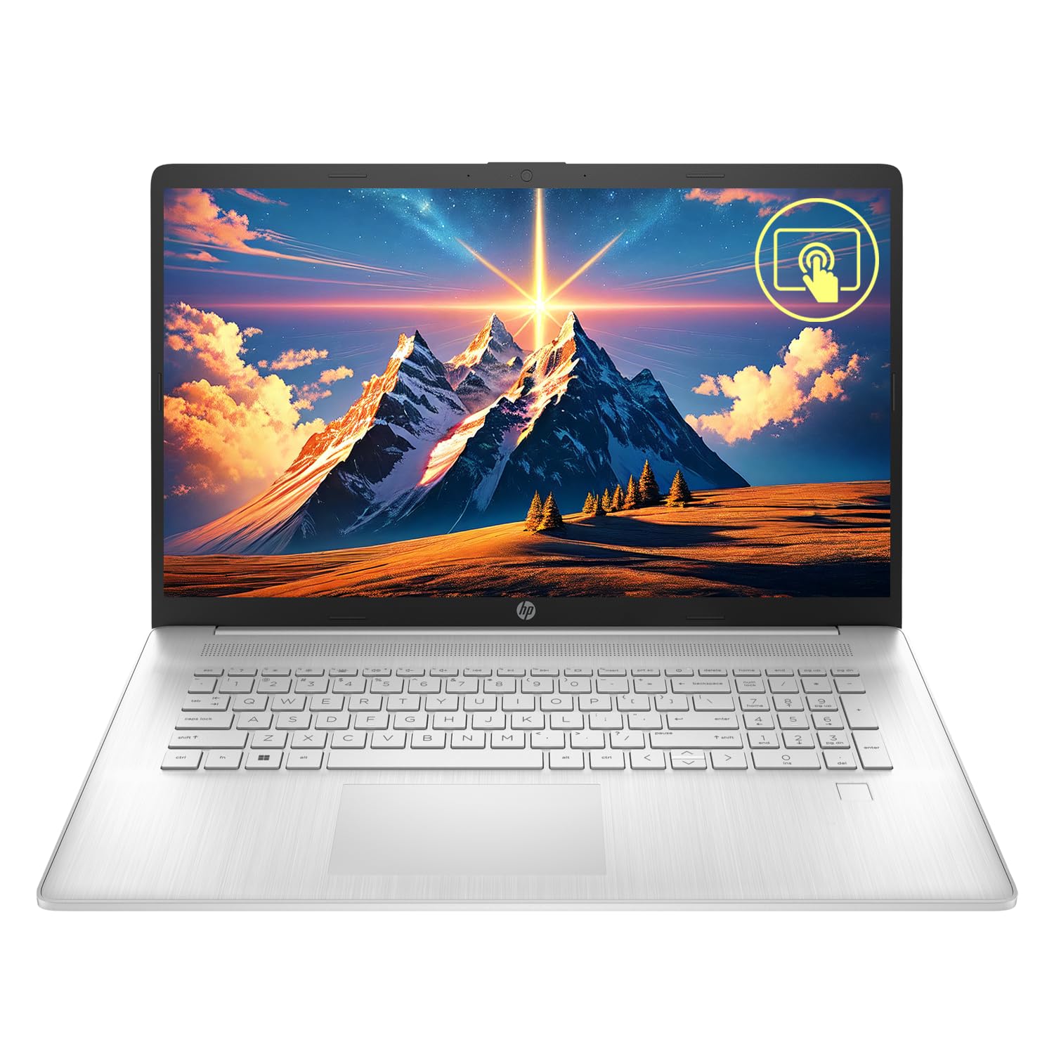 HP Essential 17 Laptop, 17.3" HD+ Touchscreen, AMD Athlon Gold 7220U, 8GB RAM, 512GB SSD, Webcam, HDMI, Wi-Fi, Fingerprint Reader, Windows 11 Home, Silver