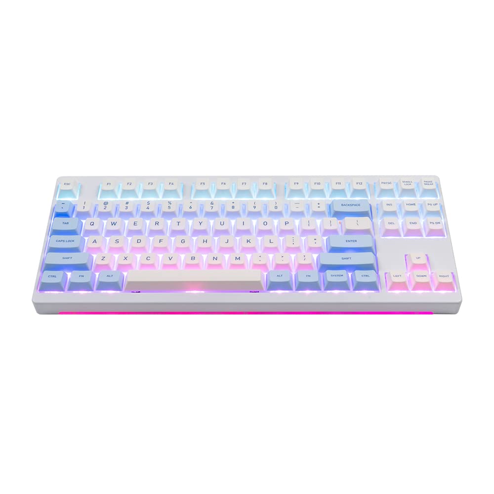 IDOBAO Blue and WhiteKeycaps Pegaso Cherry Profile Thick PBT Dye-Sublimation Keycaps with 95 Keys for Standard 60 65 70 80 90 Layout Cherry MX Mechanical Keyboard Office Gaming
