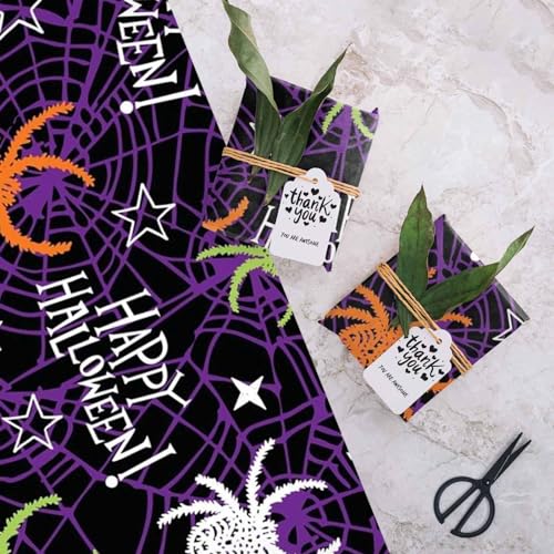 InterestPrint Halloween Pattern Gift Wrapping Paper Roll Christmas Retro Gift Wrapping Paper Holiday Party Gift 5 Pieces
