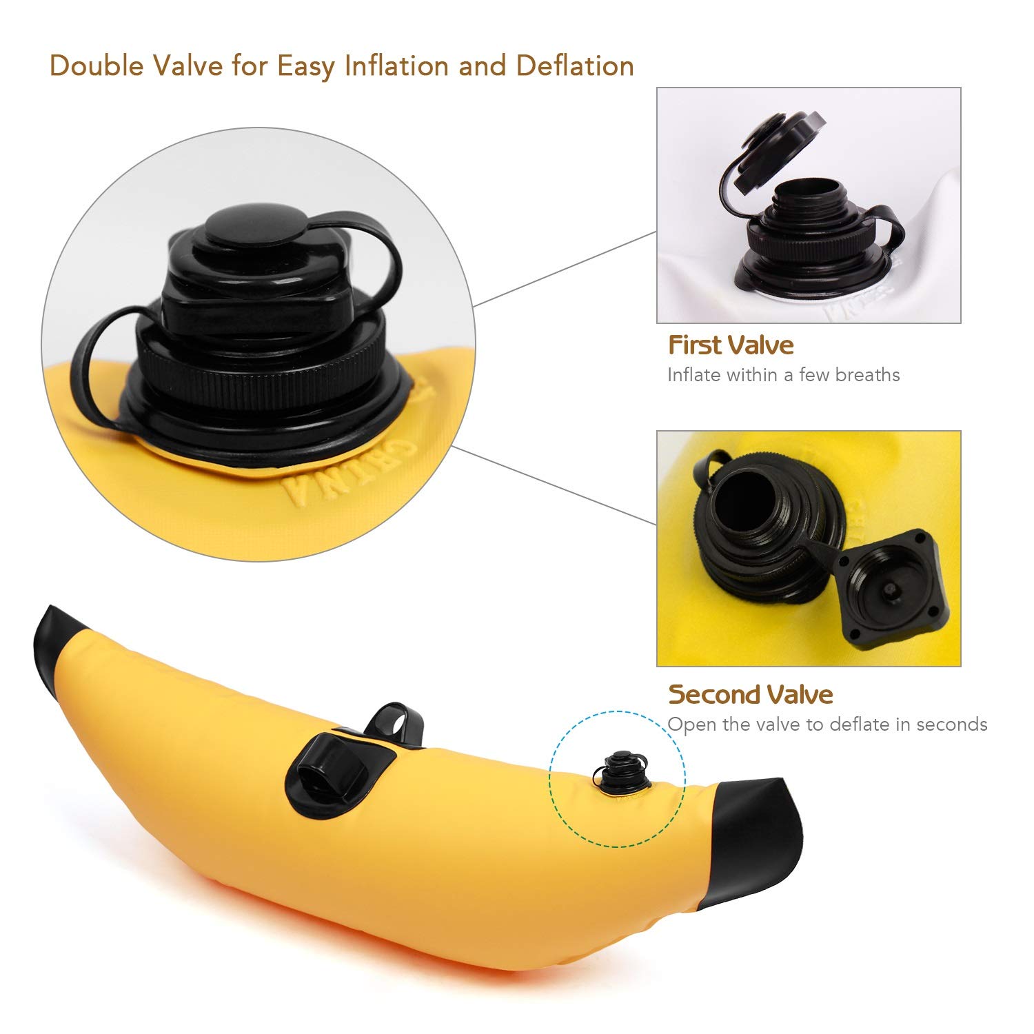 Kayak Inflatable Outrigger Float with Arms Rod Kayak Boat Fishing Standing Float Stabilizer System Kit (Color : Yellow)