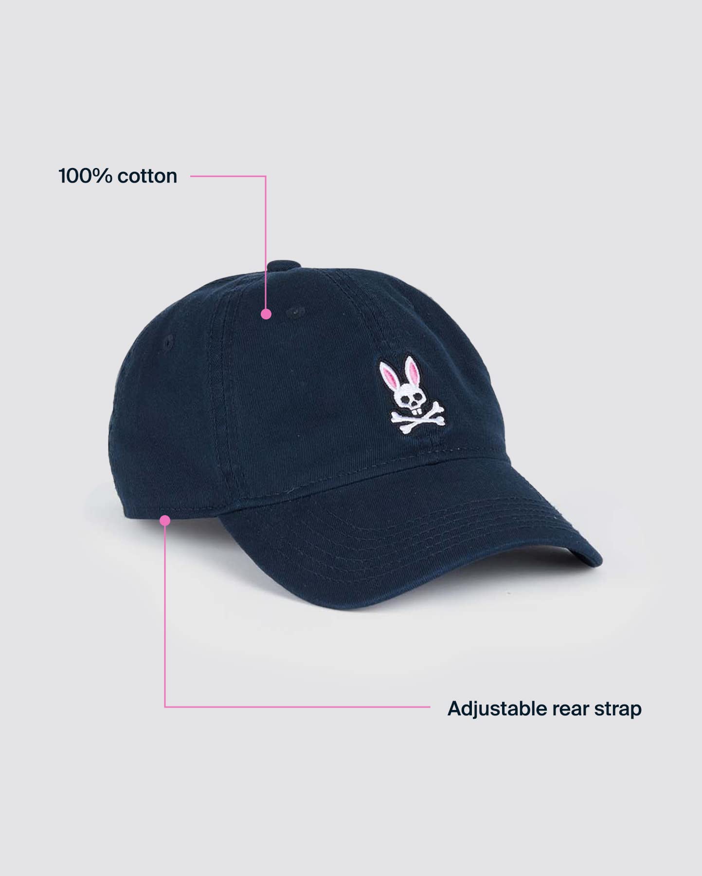 Psycho Bunny Sunbleached Cap White One Size