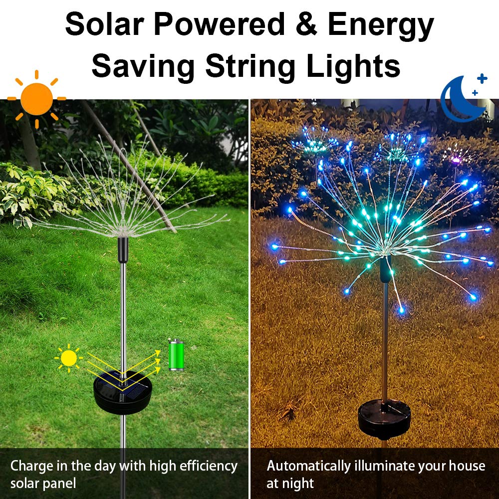 INDARUN Solar Garden String Lights (Firework-3)
