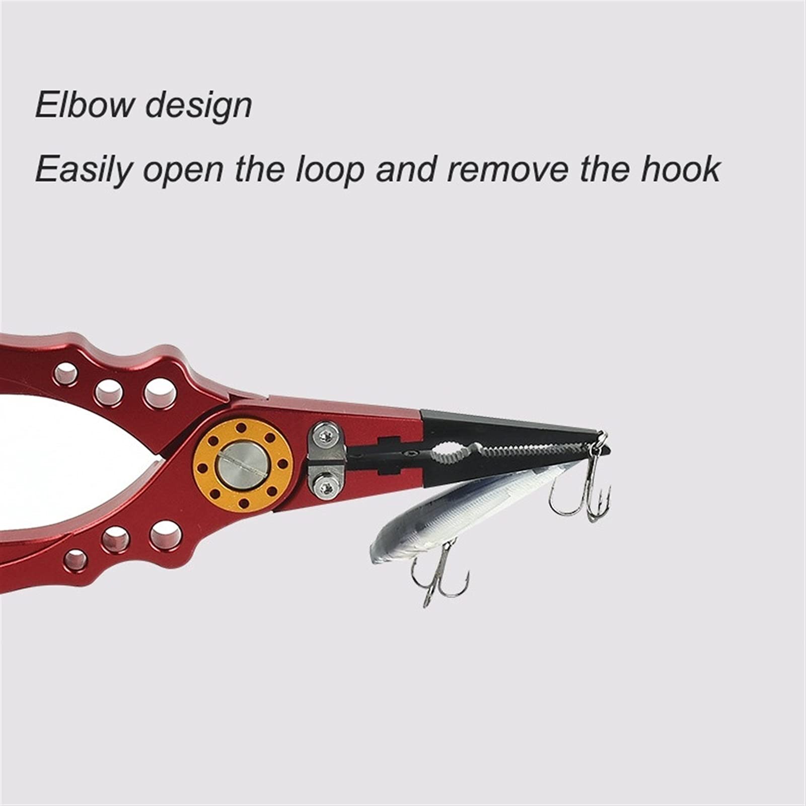 HSLINU Aluminum Fishing Pliers Muti-Function Lightweight Fishing Tackle Pliers Hook Remover Tool Kits and Accessories for Cut Line, Spilt Ring, Remove Hook, Crimp Sleeves (Color : Black)