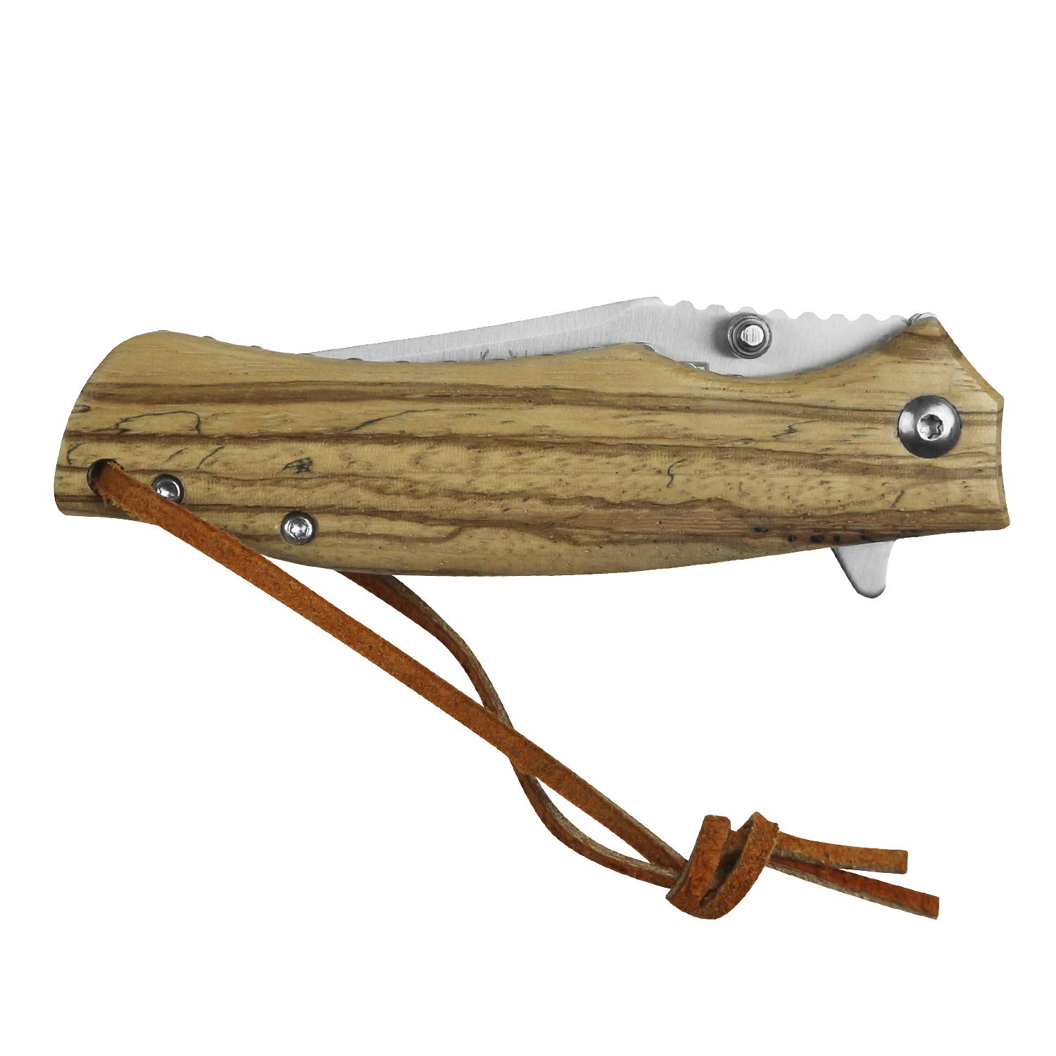 iFIELD Folding Knife Camper EL29040, Zebra Wood Handle, 3.3 inch Stainless Steel Blade, Camping Tool for Fishing, Hunting, Sport Activity.