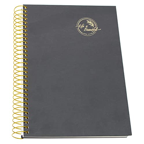 Yansanido Large Spiral Notebook, 5 Pcs B5 Thick Paper Hardcover 7mm College Ruled 5 Colors 150 Sheets -300 Pages Journals for Study, Work, Travel and Notes (5 Color)