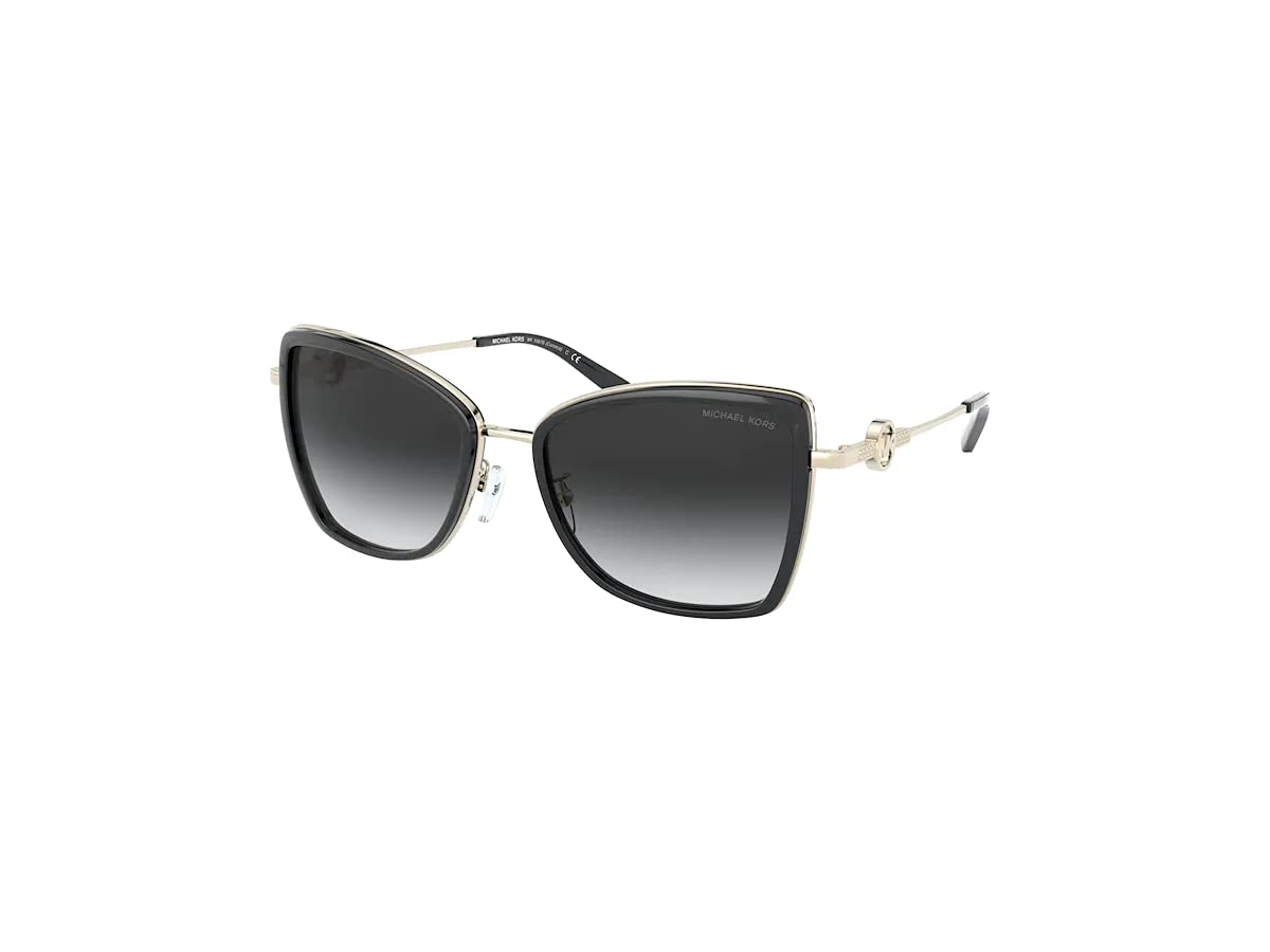 Michael Kors Corsica MK1067B 10158G 55MM Light Gold/Crimson/Dark Grey Gradient Cateye Sunglasses for Women + BUNDLE With Designer iWear Eyewear Kit