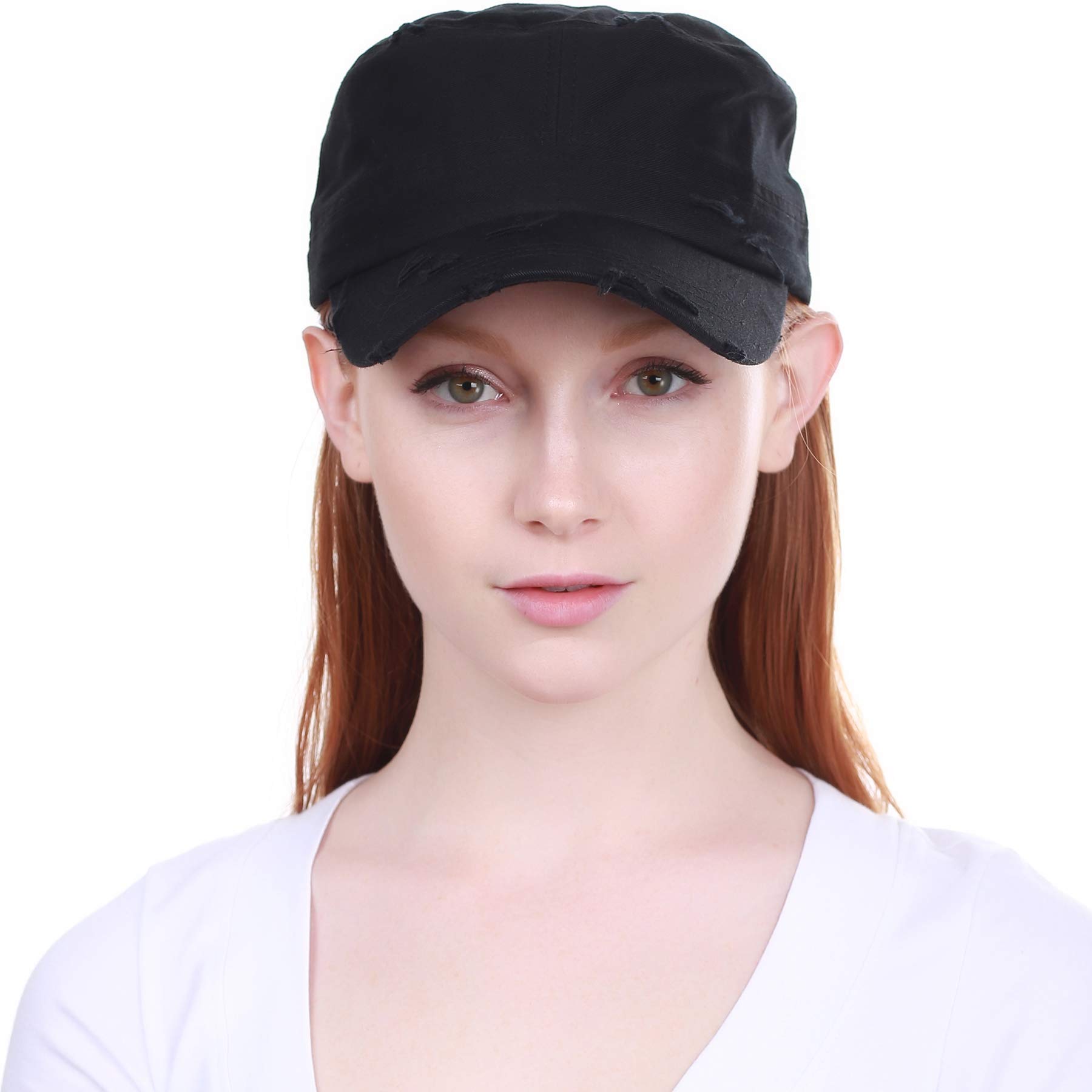KBETHOS KBK-1466 PNK Vintage Distressed Cadet Army Cap Basic Everyday Military Style Hat