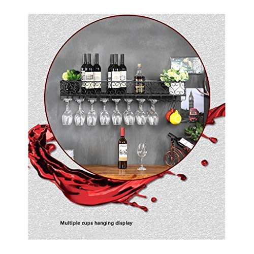 Wall-Mounted Wine Rack, Hanging Restaurant Iron Frame, European Wine Glass Rack, Hanging Goblet Rack, Creative Wine Glass Rack Floor (Color : Brown, Size : 30 * 25cm)