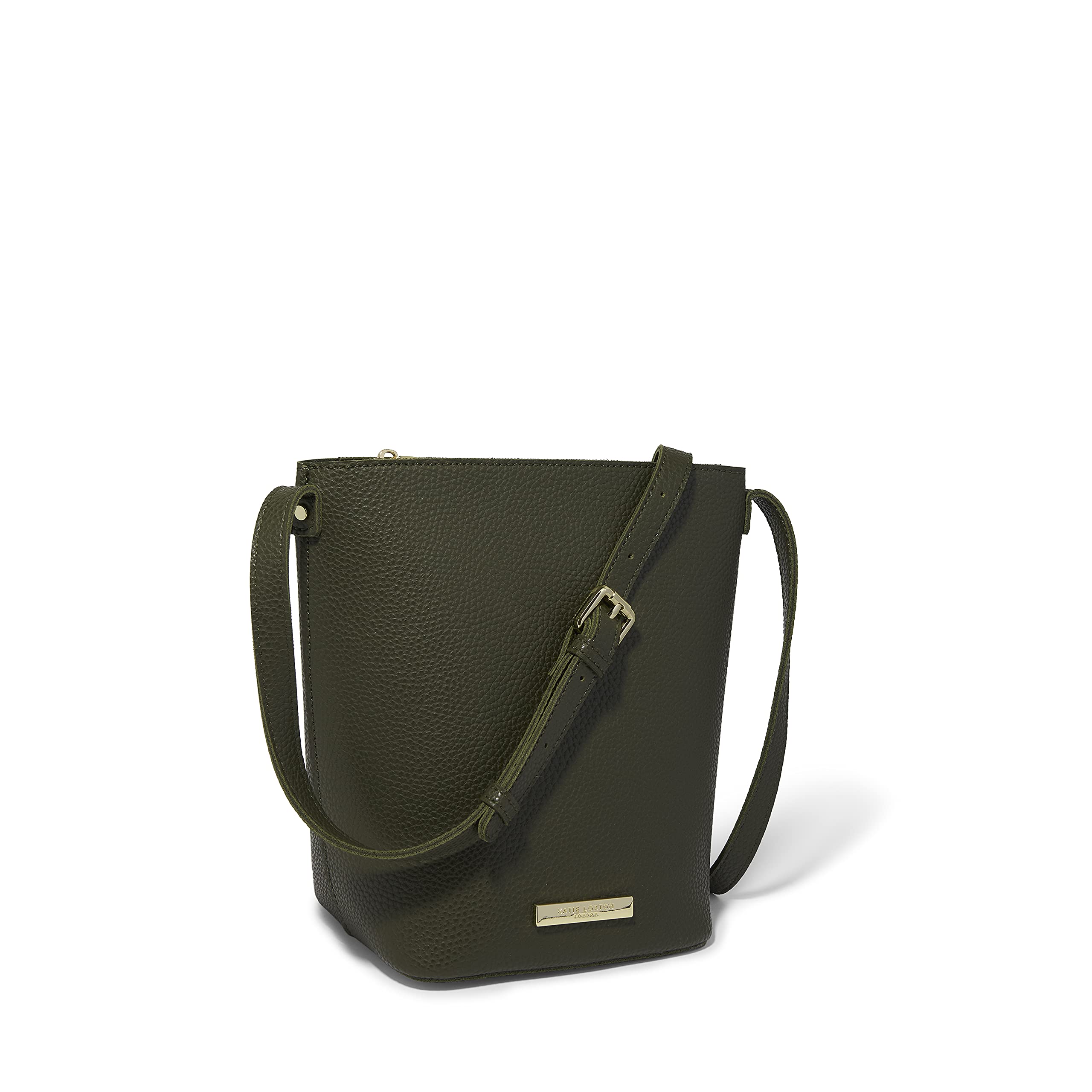 KATIE LOXTON Laura Womens Soft Pebble Vegan Leather Adjustable Strap Crossbody Satchel Purse Khaki Green