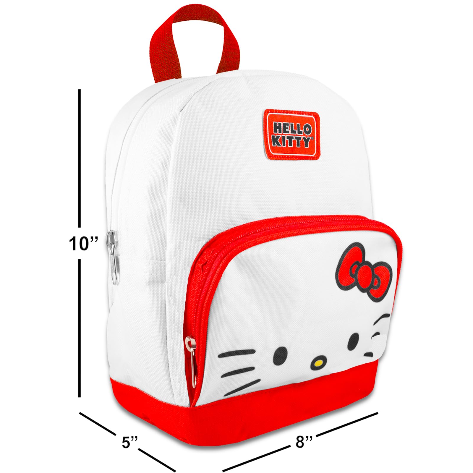 Hello Kitty Mini Backpack Set - 10" Hello Kitty Backpack with Front Pocket for Girls Plus Bottle | Hello Kitty Purse Bundle