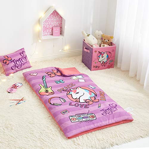 Idea Nuova JoJo Siwa Giftable Sleepover Set with Sleeping Bag, Pillow & Bonus Eye Mask, Ages 3+, Pink, 26"x46"