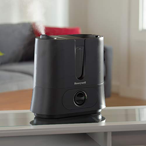 Honeywell Top Fill Cool Mist Humidifier Black Ultra Quiet with Auto Shut-Off, Variable Settings, Removeable Tank & Rotating Mist Nozzle for Medium to Large Rooms, Bedroom, Baby Room