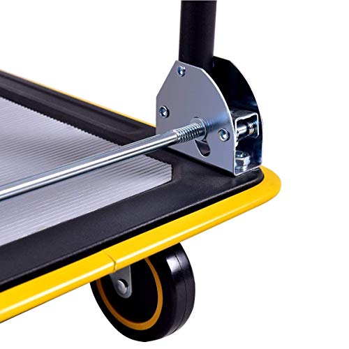 HWZQHJY Folding Aluminum Platform Truck, 330LBS Rolling Flatbed Cart Hand Platform Truck Push Dolly for Loading, Rolling Flatbed Hand Truck
