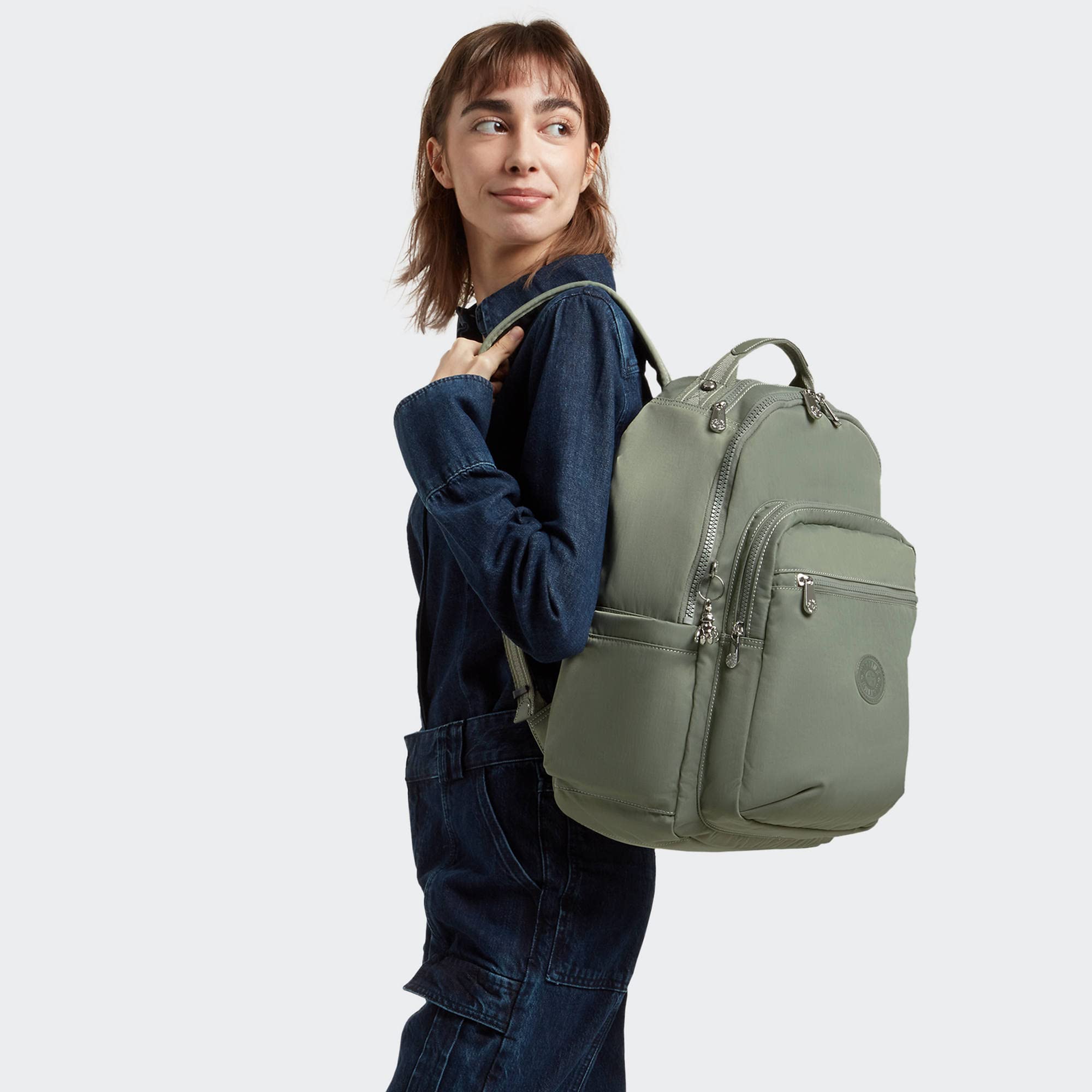 Kipling Women's Seoul 15 Laptop Backpack, Durable, Roomy with Padded Shoulder Straps, Nylon School Bag
