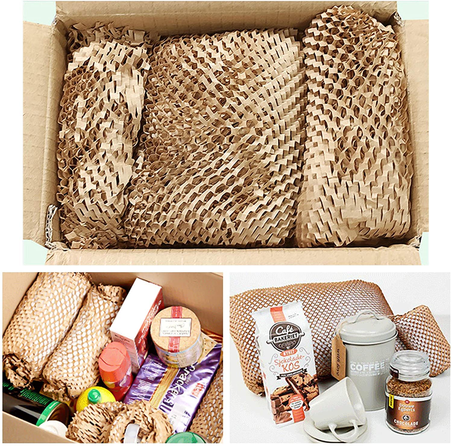 Honeycomb Packing Paper for Moving 15βx400β Honeycomb Cushioning Wrap Paper .Recyclable Biodegradable Honeycomb Packing Supplies,Bubble Paper Wrapping Protective Roll 20pcs Fragile Sticker Labels