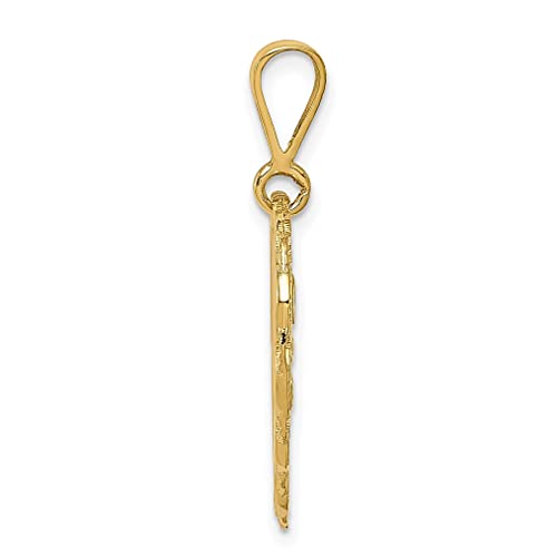 IceCarats 14K Yellow Gold Reversible 50th Anniversary Necklace Charm Pendant 29mm x 20mm Only