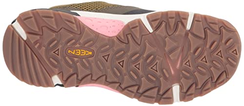 KEEN Women's Wasatch Crest Vent Breathable Hiking Sneakers, Olive Drab/Pink Icing, 8.5