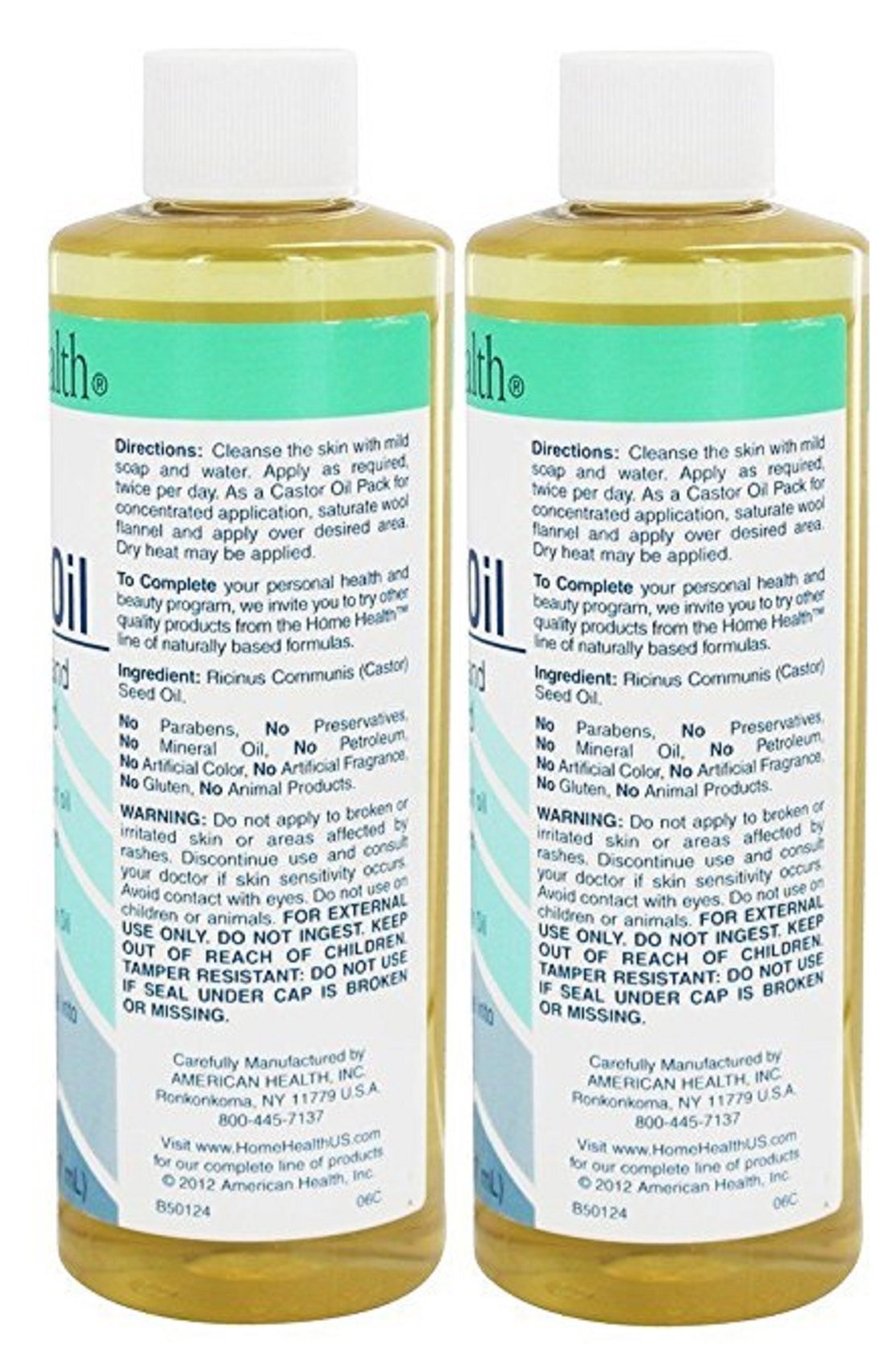 Home Health Castor Oil 8 Fl Oz (Pack of 2)