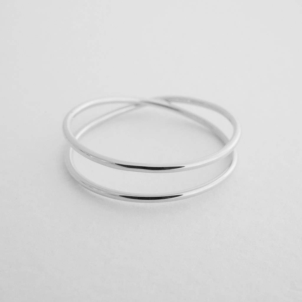 Honeycat Crossover X Ring in Gold, Rose Gold, or Silver | Minimalist, Delicate Jewelry (Gold, 6)