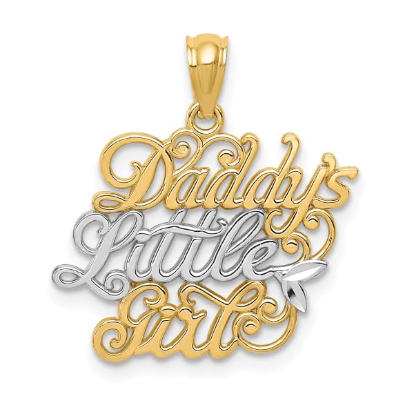IceCarats 14K Yellow Gold Daddys Little Girl Necklace Charm Pendant Only
