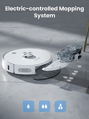 HONITURE Robot Vacuum and Mop Combo,Q6 Pro Robot Vacuum Cleaner with Self-Emptying,4000pa Max Suction Laser Navigator Robotic Vacuum with Smart Mapping,250 Mins Run-Time,App Control,Ideal for Pet Hair