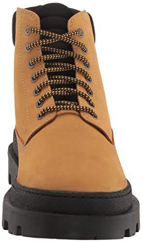 HUGO Mens Bold Back Logo Lace Up Boots Hiking Shoe, Dark Sand, 9 US
