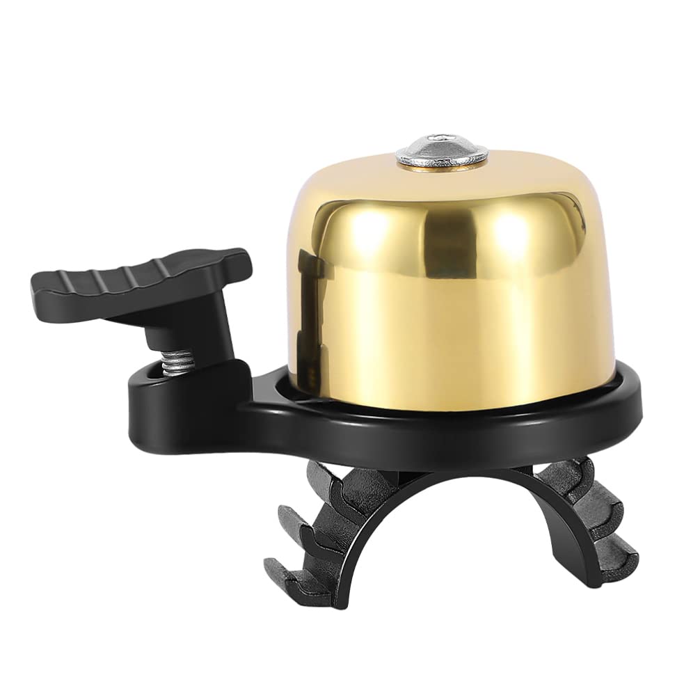 INOOMP Rotary Copper Bike Bell Vintage Bicycle Handlebar Bell Cycling Loud Ring Mountain Bike Horn Crisp Bell for Adults Kids Accessories