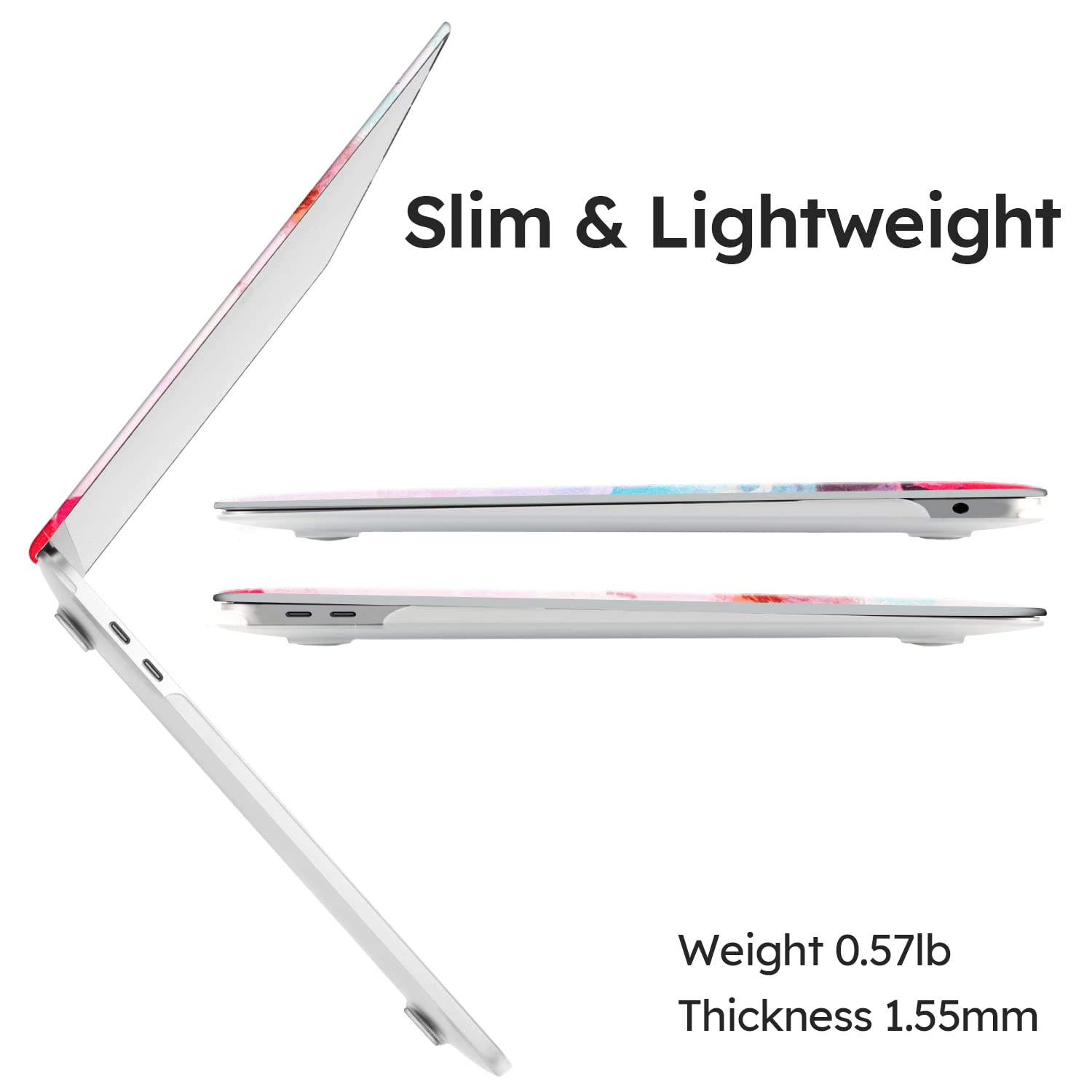 iCasso MacBook Air 13.3 Inch Case with Retina Display Touch ID, Durable Laptop Hard Shell + Keyboard Cover, Colorful Sky