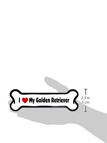 Imagine This Bone Car Magnet, I Love My Golden Retriever, 2-Inch by 7-Inch