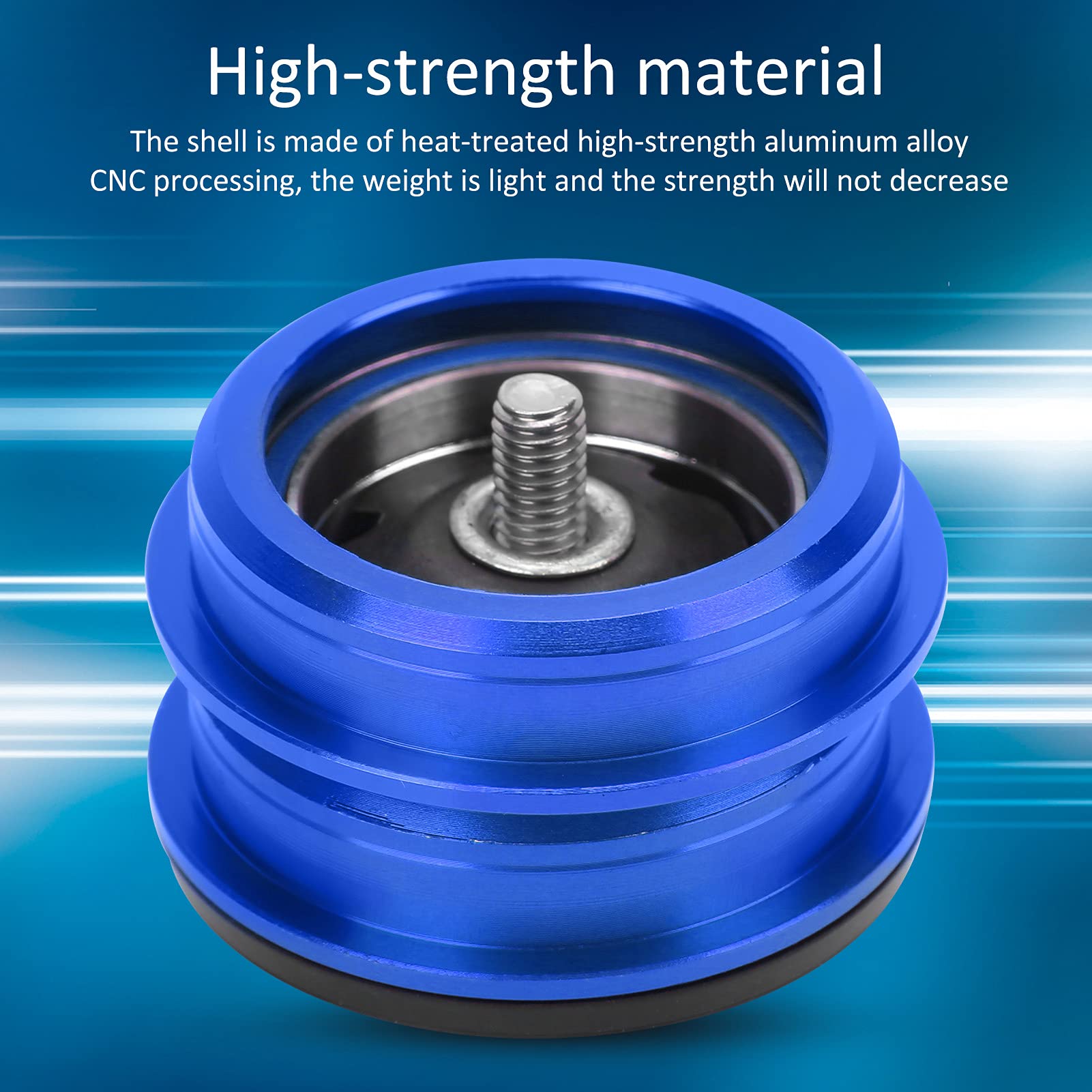 Keenso Headset Bearings, Aluminum Alloy 44mm/1.7in Mountain Headset Front Fork Headset Headset Bearings Replacement(Blue)