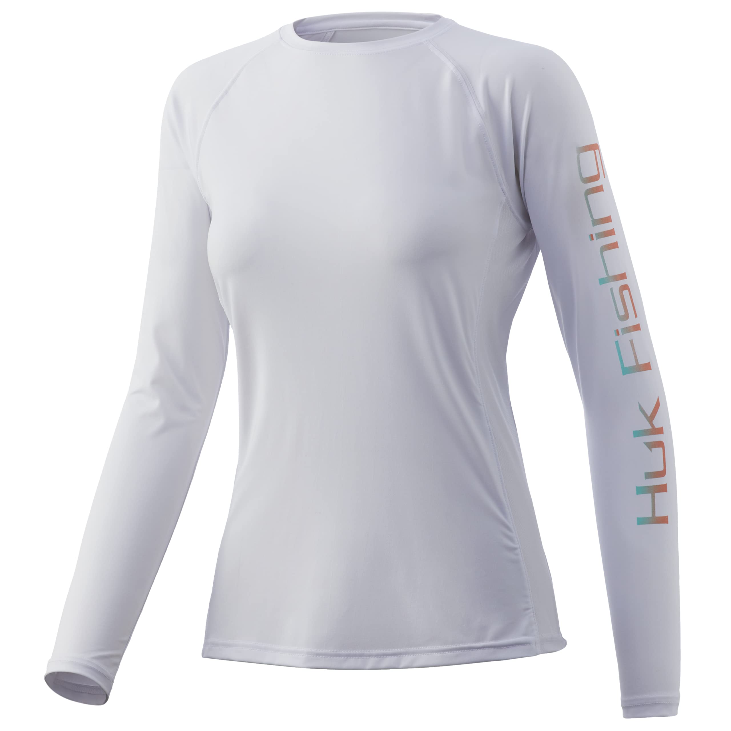 HUK Women's Pursuit Long Sleeve Performance Shirt + Sun Protection, Fishing-White, X-Large